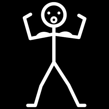 "Stick Figure Bicep Gift Muscle Fitness Skinny" Sticker by Franja2 ...