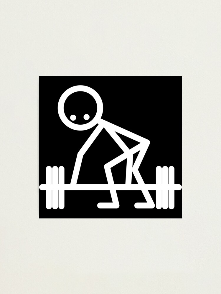 "Stick Figure Bicep Gift Muscle Fitness Skinny" Photographic Print by ...