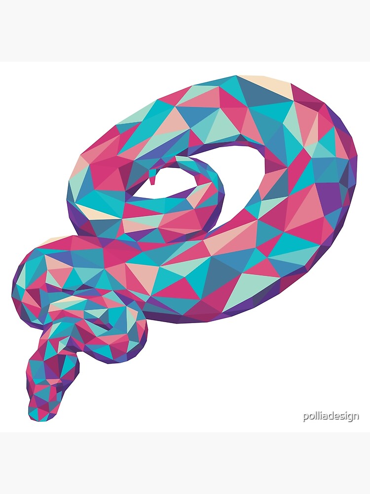 "Cute Geometric Abstract Snake" Art Print for Sale by polliadesign ...