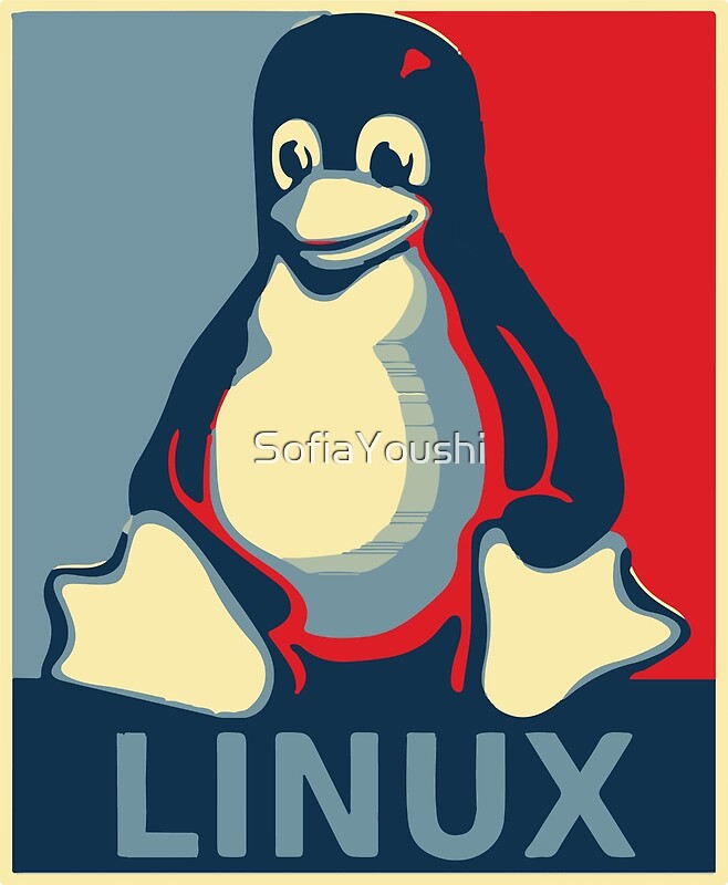 "Linux tux penguin obama poster" Posters by SofiaYoushi | Redbubble