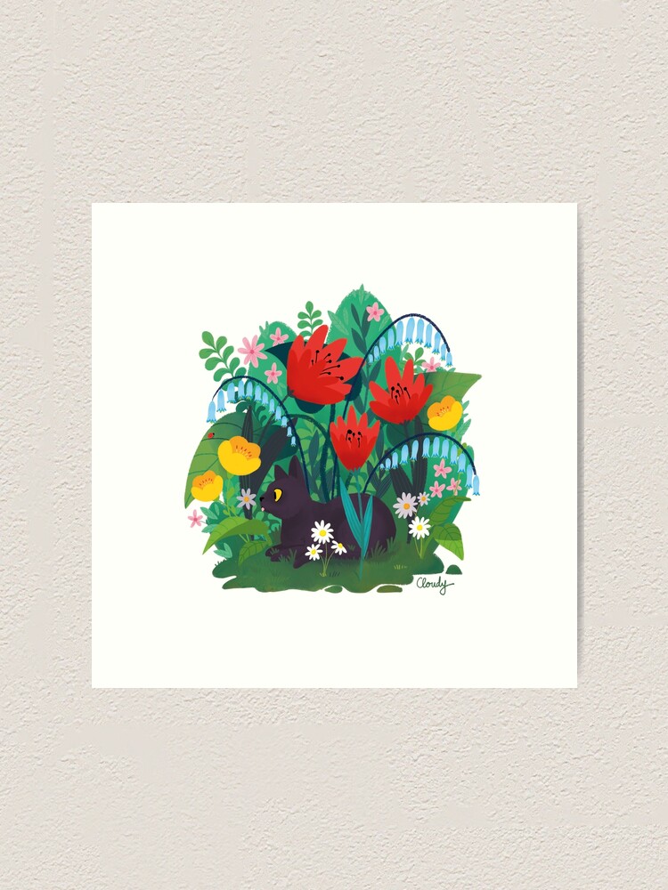 "Spring kitty" Art Print for Sale by hellocloudy | Redbubble