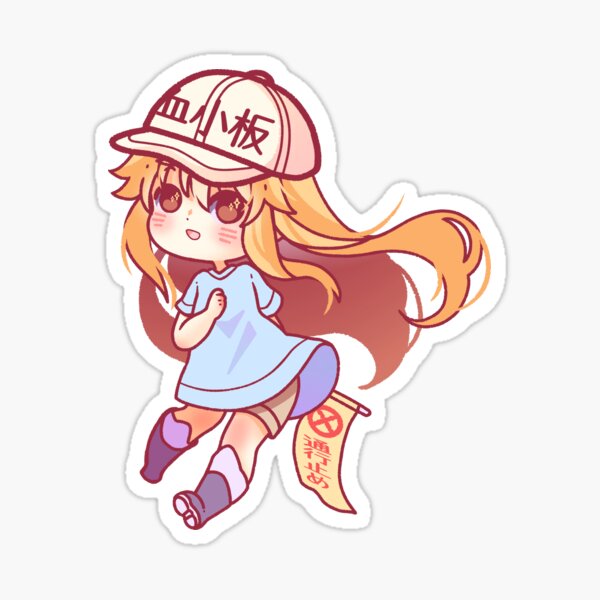 "Platelet-chan" Sticker by GivingNoFox | Redbubble