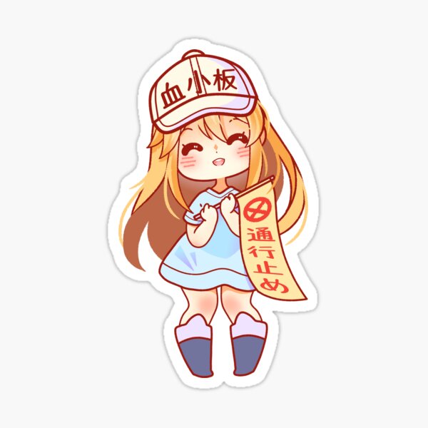 "Platelet-chan" Sticker for Sale by GivingNoFox | Redbubble