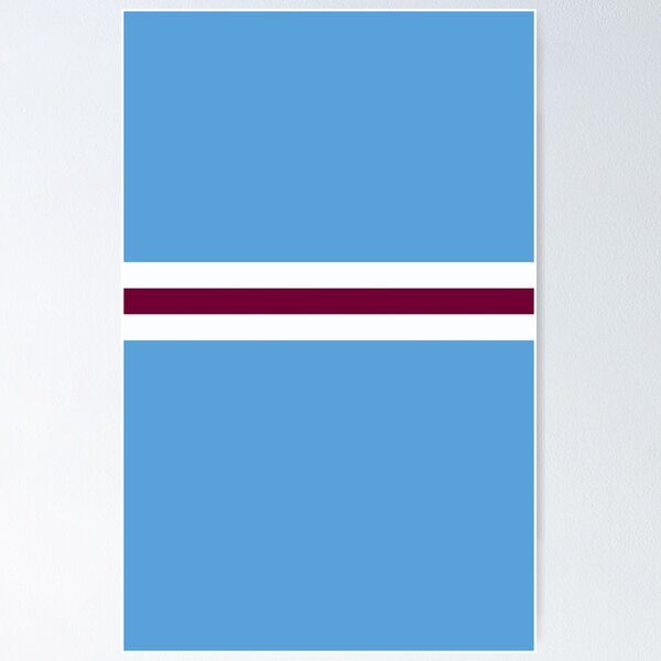 "Manchester City Blue White Maroon Colours Bar Design" Poster for Sale ...