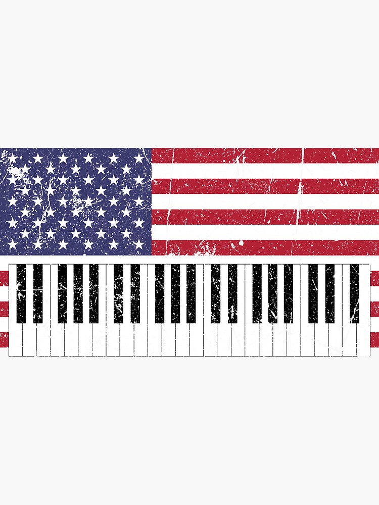 American Flag Piano Keys Piano Keyboard USA Flag Pianist Gifts Music