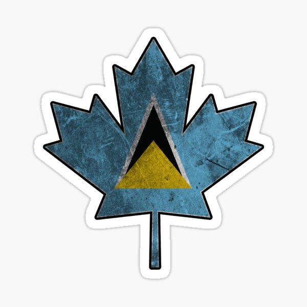 "St Lucian Canadian - Maple Leaf Clipped Into St Lucian National Flag ...