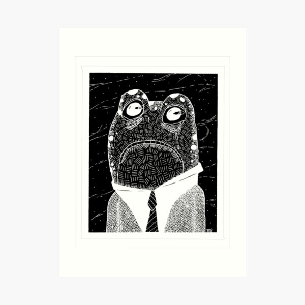 "Portrait of a Weeping Toad (white)" Art Print by MacSquiddles | Redbubble