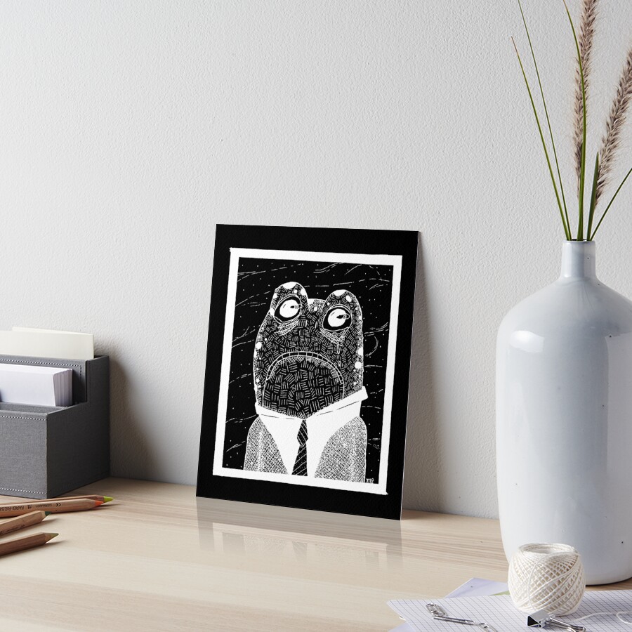 "Portrait of a Weeping Toad (white)" Art Board Print by MacSquiddles ...