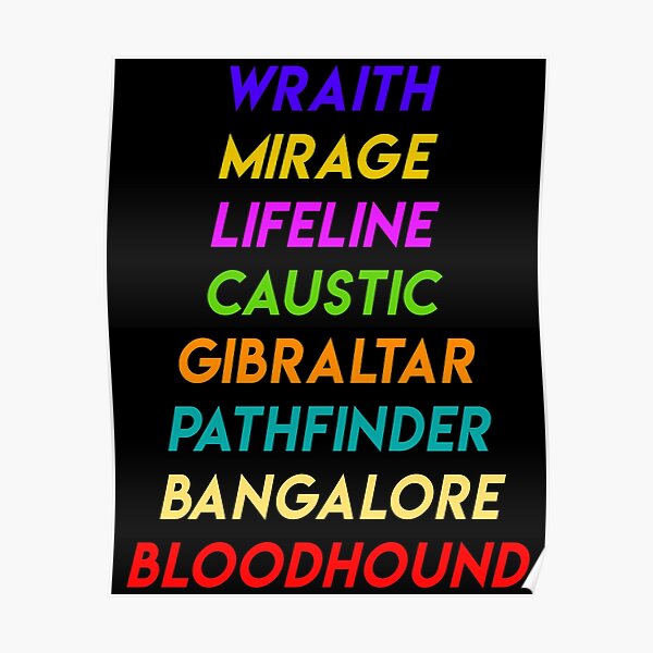 "Apex - Legends Champion Names" Poster by GamersHeaven | Redbubble