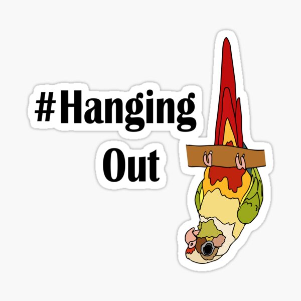 "#Hanging Out" Sticker by birbistheword | Redbubble