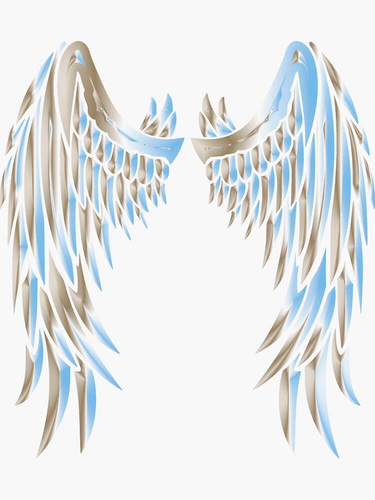 "Sky Chrome Angel Wings" Sticker for Sale by wannabe311 | Redbubble
