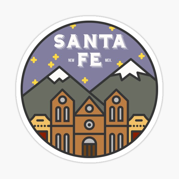 "Santa Fe New Mexico - Night" Sticker for Sale by Caleb Brenden | Redbubble