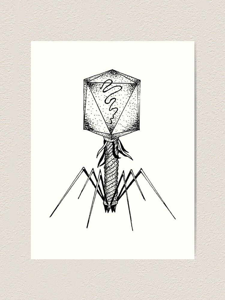 Bacteriophage Biology Virology Virus Attack Art Print By Geek Topia Redbubble