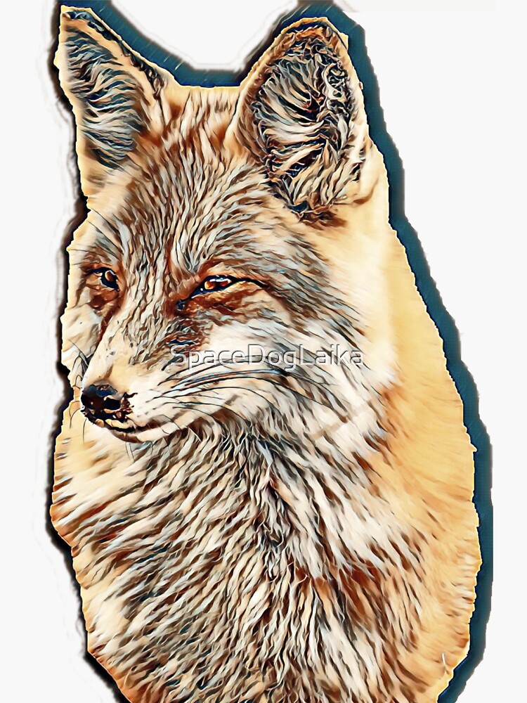 "Psychedelic Acid Fox 2" Sticker for Sale by SpaceDogLaika | Redbubble