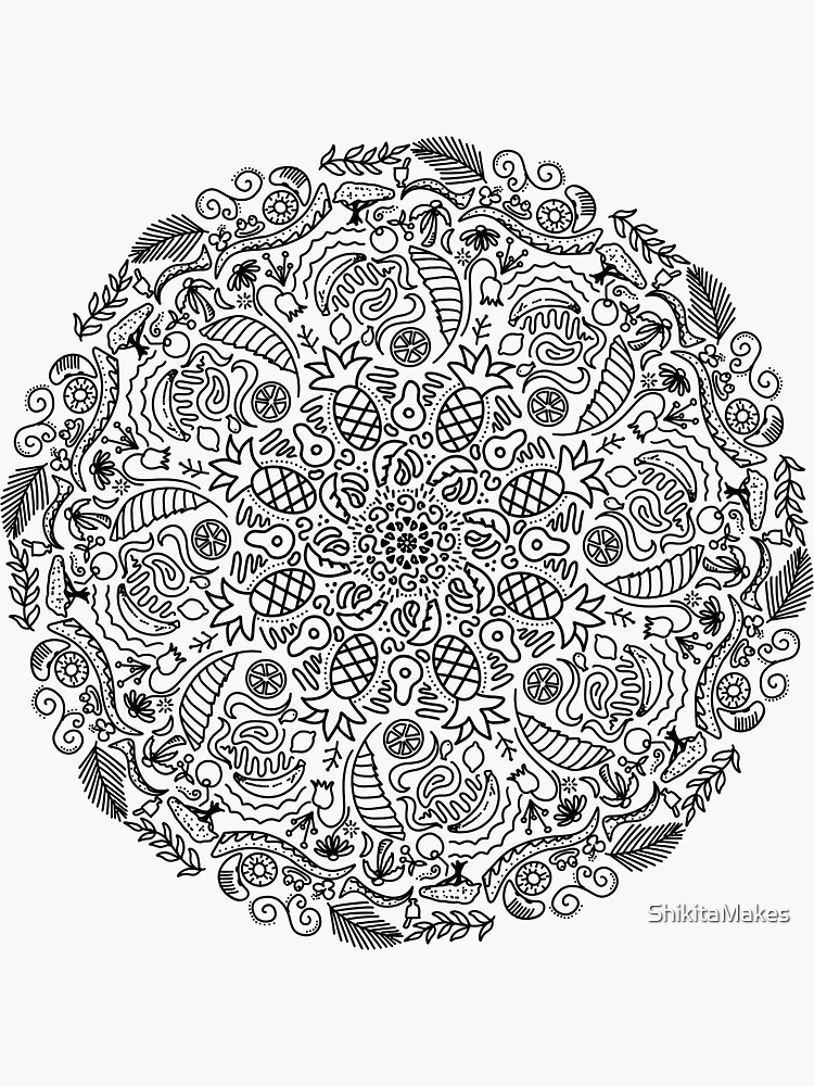 "Puerto Rican Mandala - BORICUA Design - Color it In" Sticker for Sale ...