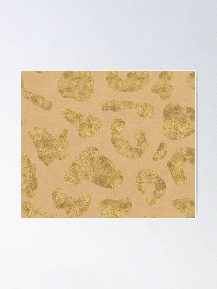 "Golden Leopard Print || Kraft + Gold" Poster by SoNifty | Redbubble