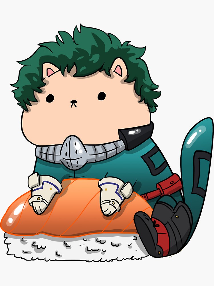 "My Hero Academia - Deku Cat " Sticker for Sale by RonnieKira | Redbubble