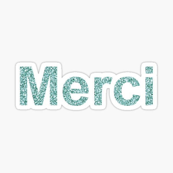 "Merci" Sticker by koovox | Redbubble