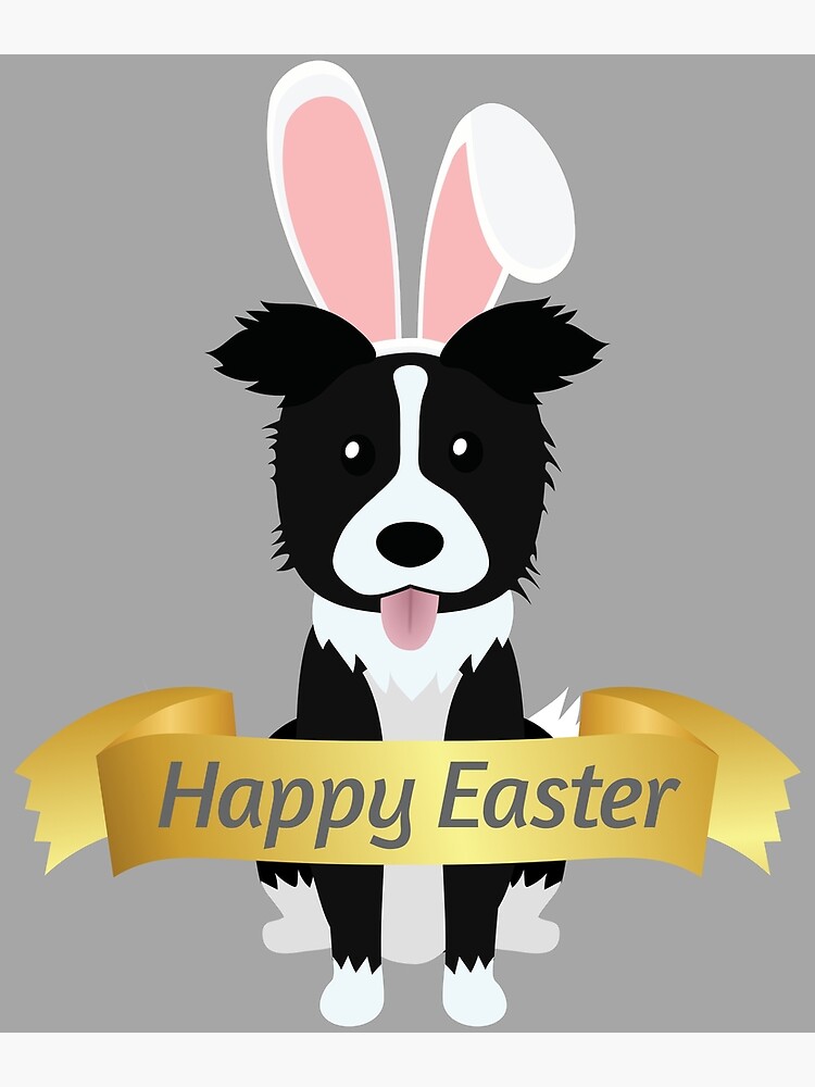 "Border Collie Happy Easter Bunny Ears Dog Lover Gift" Greeting Card ...