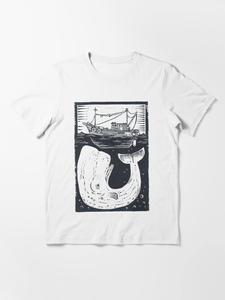 "Moby Dick" T-shirt for Sale by Noahwarnes | Redbubble | linocut t ...