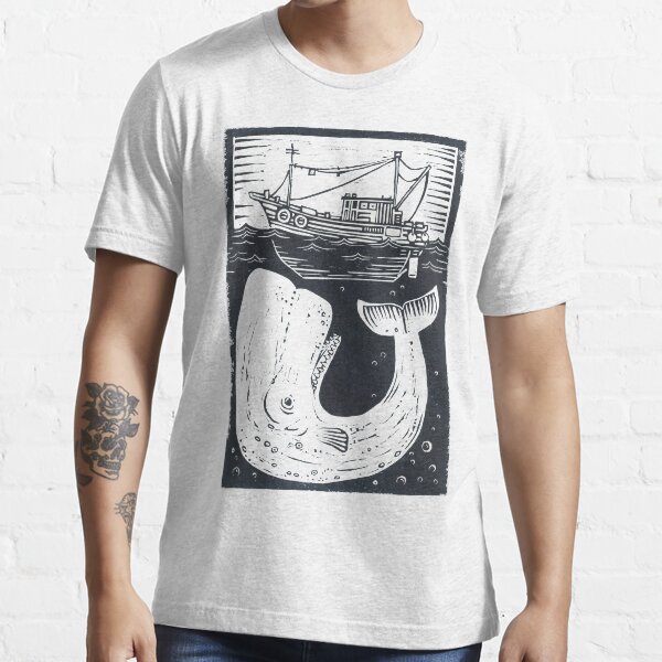 "Moby Dick" T-shirt for Sale by Noahwarnes | Redbubble | linocut t ...