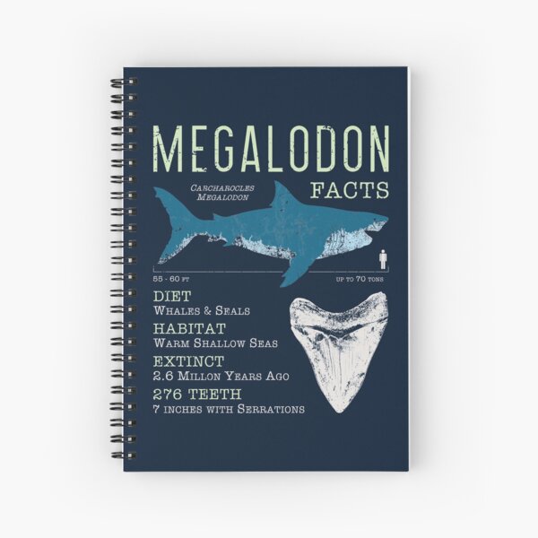 "Megalodon Facts" Spiral Notebook for Sale by IncognitoMode | Redbubble