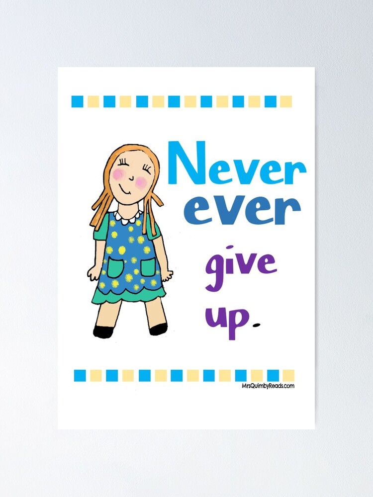 "Growth Mindset Poster - Elementary Classroom - Never Give Up" Poster ...