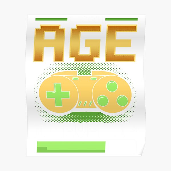 "Funny Level Up Birthday print Gift for Gamer Boyfriend" Poster for ...