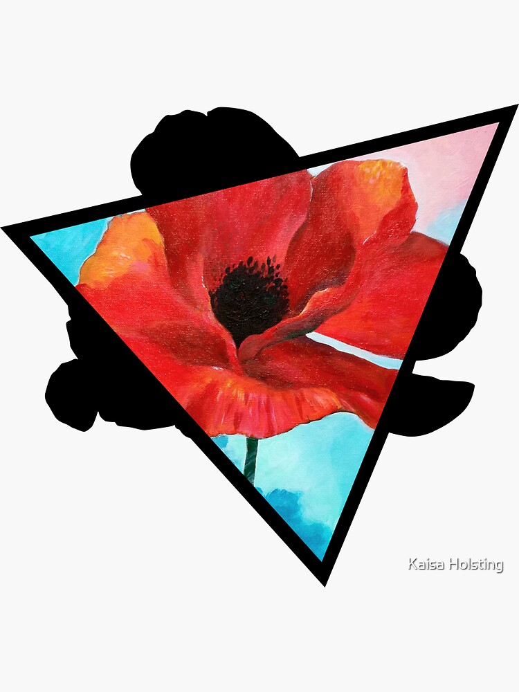 "Poppy Dreams Triangle" Sticker for Sale by artbysylph | Redbubble