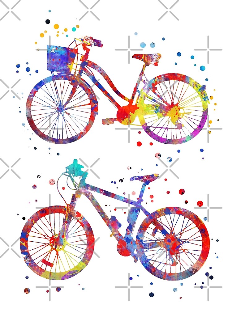 "Bicycles, watercolor bicycles" by Rosaliartbook | Redbubble