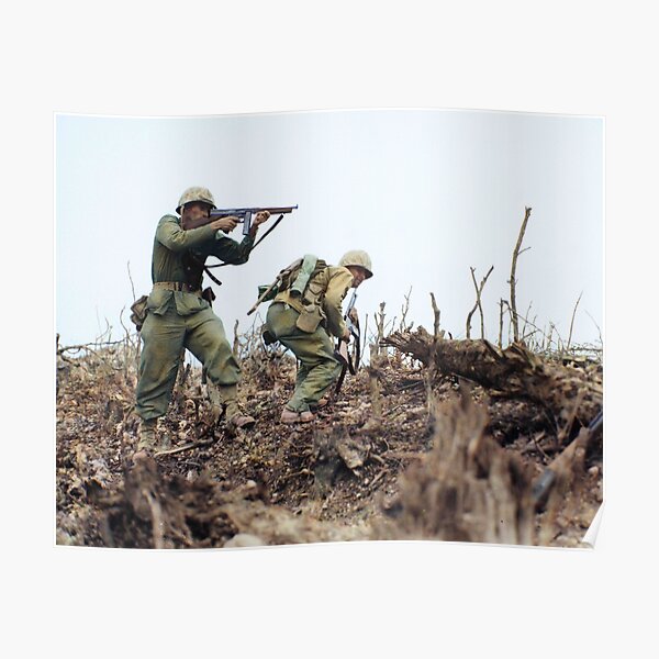 "Marine attack Wana Ridge on Okinawa" Poster by rwhitecolor | Redbubble