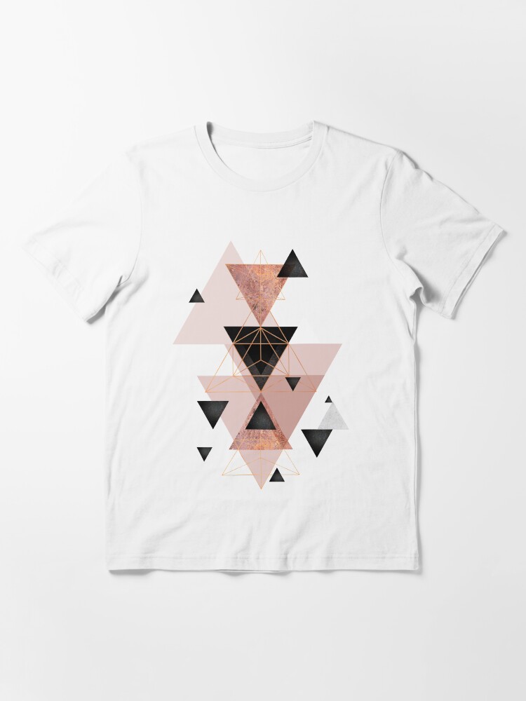 "Geometric Triangles in blush and rose gold" T-shirt for Sale by ...
