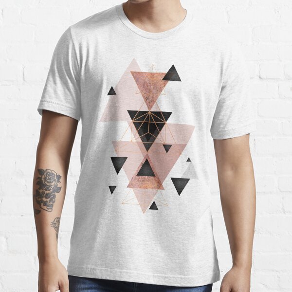 "Geometric Triangles in blush and rose gold" T-shirt for Sale by ...