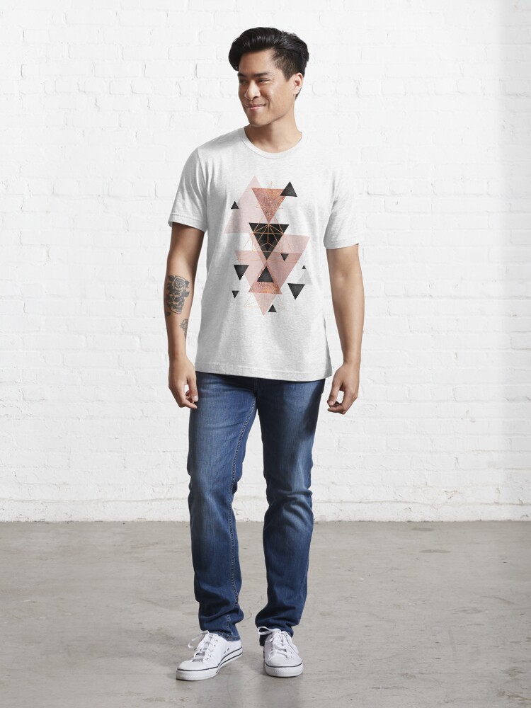 "Geometric Triangles in blush and rose gold" T-shirt for Sale by ...