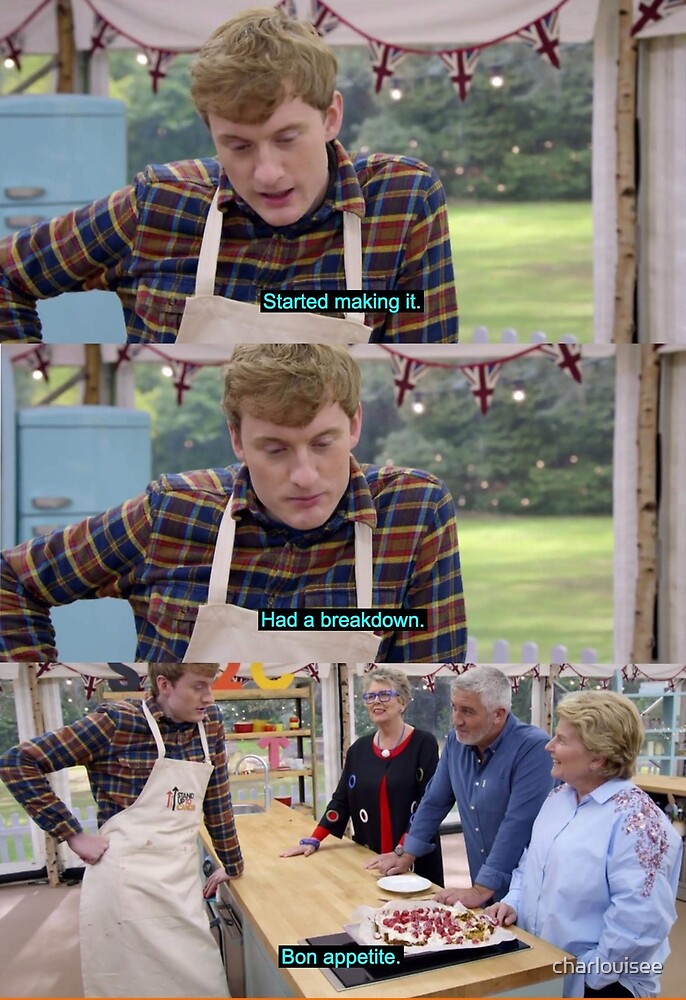 "James Acaster Great British Bake Off " by charlouisee | Redbubble