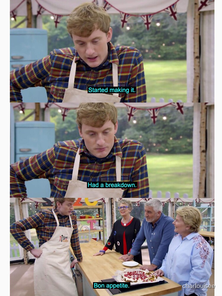 "James Acaster Great British Bake Off " T-shirt for Sale by charlouisee ...
