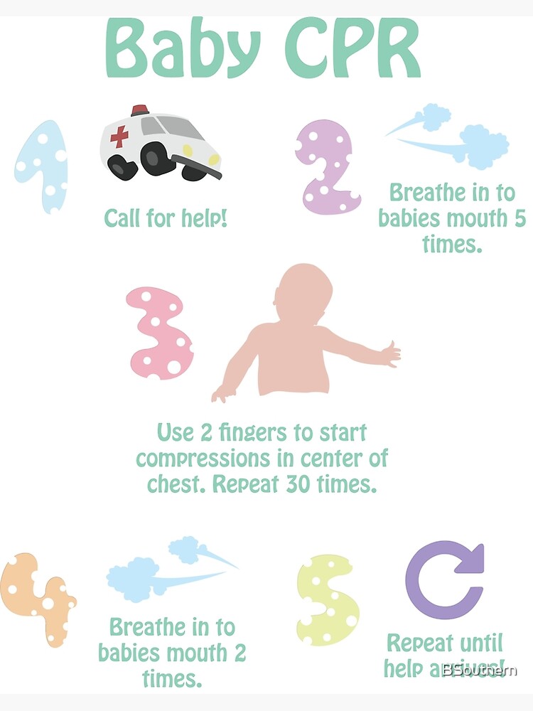 "5 Steps of Baby CPR" Poster for Sale by BSouthern | Redbubble