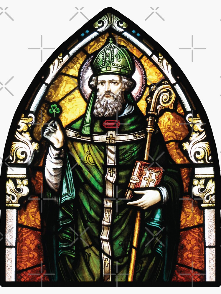 "Saint Patrick Christian church glass celtic pattern decoration Ireland ...