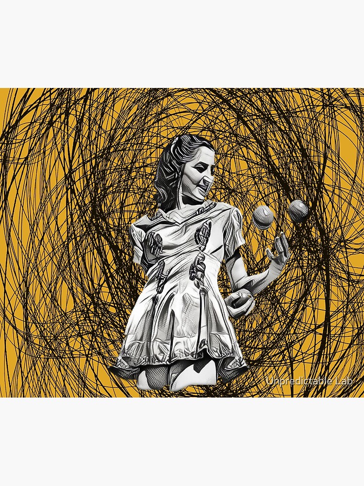 Lámina metálica «Lottie Brunn I mujer malabarista I Circo I Dibujo» de ...