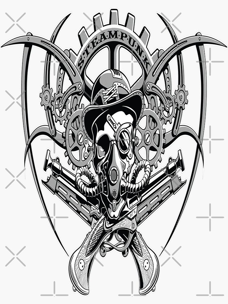 "Steampunk British Victorian Wild West Analytical Engine" Sticker by ...