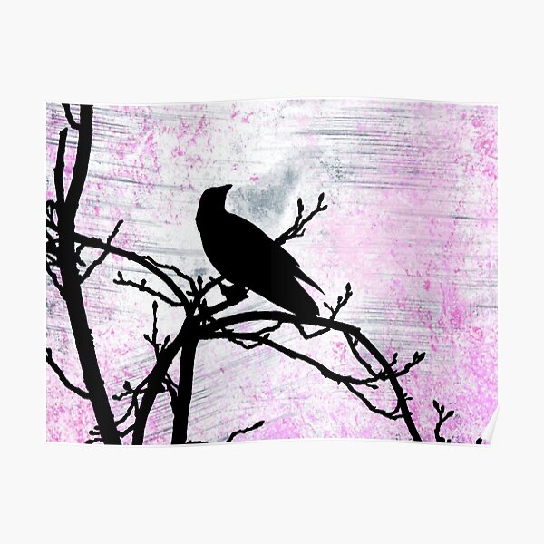 "Pink Crow" Poster for Sale by TrapperWeasel | Redbubble