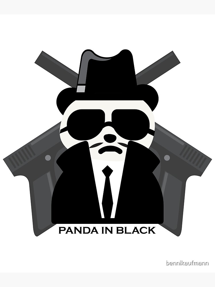 "Panda in black agent spy" Poster for Sale by bennikaufmann | Redbubble
