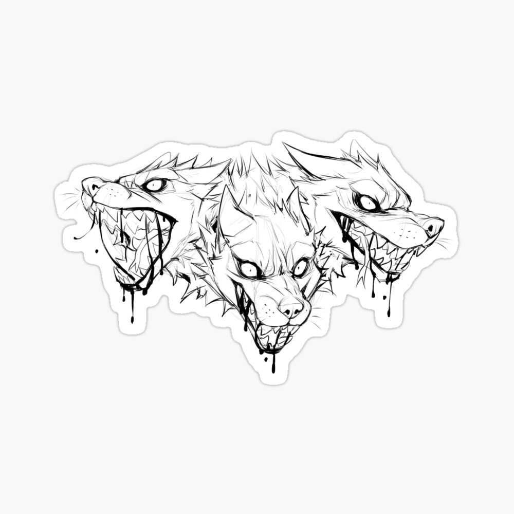 Cerberus Lineart Poster Griechischen Mythos Und Legenden (Full Size