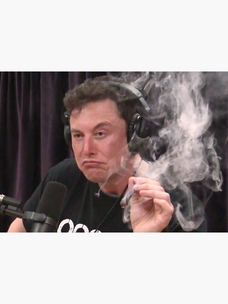 "Elon Musk Smoking Weed Iconic Photo" Sticker by mikey2468 | Redbubble