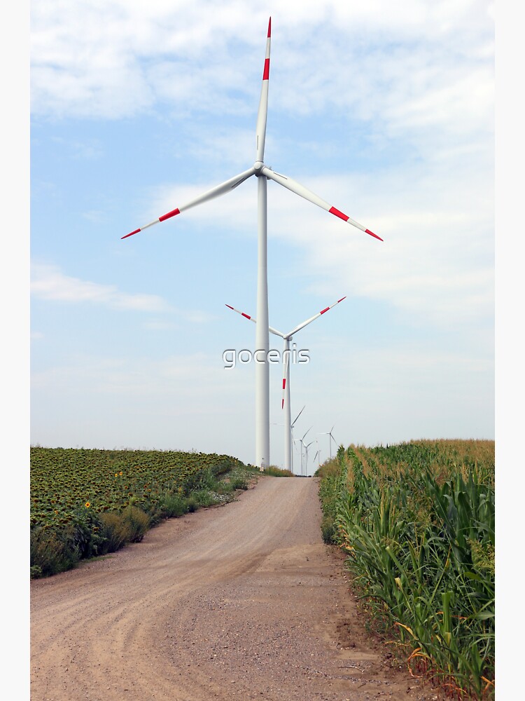 "wind turbines by the country road landscape" Sticker for Sale by ...