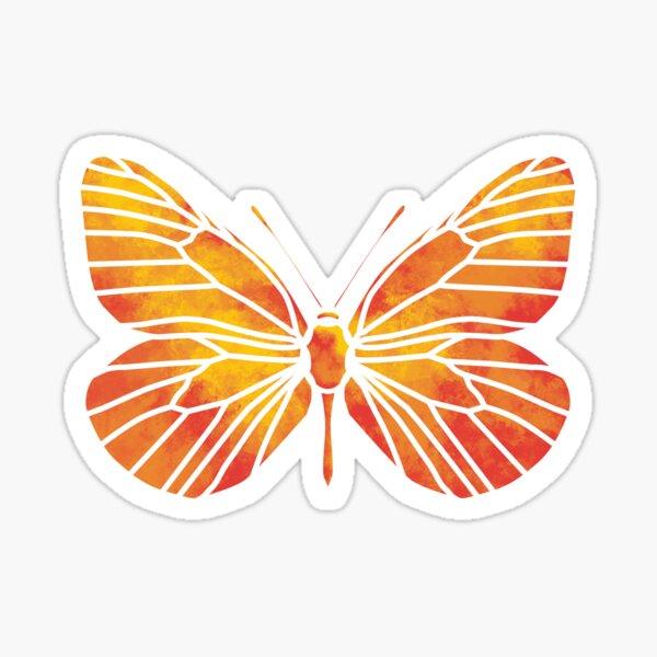 "Orange Butterfly" Sticker by ozdv | Redbubble