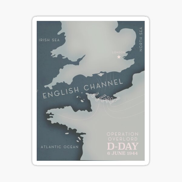 "operation overlord D-Day vintage poster" Sticker by vectorwebstore ...
