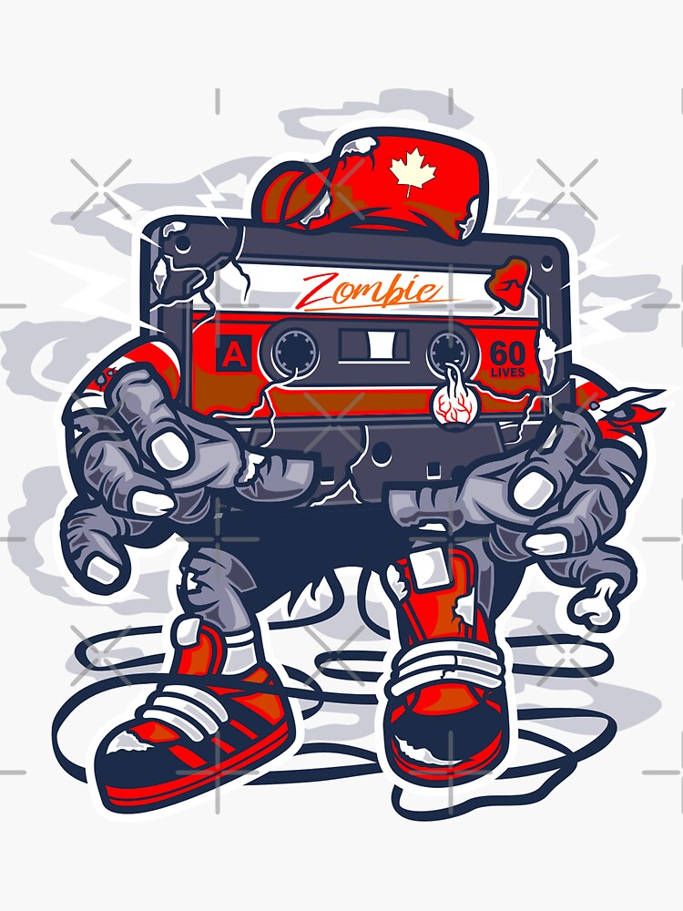 "Canadian Zombie Cassette " Sticker by kennedywesley | Redbubble