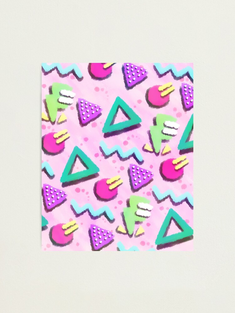 "Pastel Pink 80s Print Pattern" Photographic Print by BonBonBunny ...