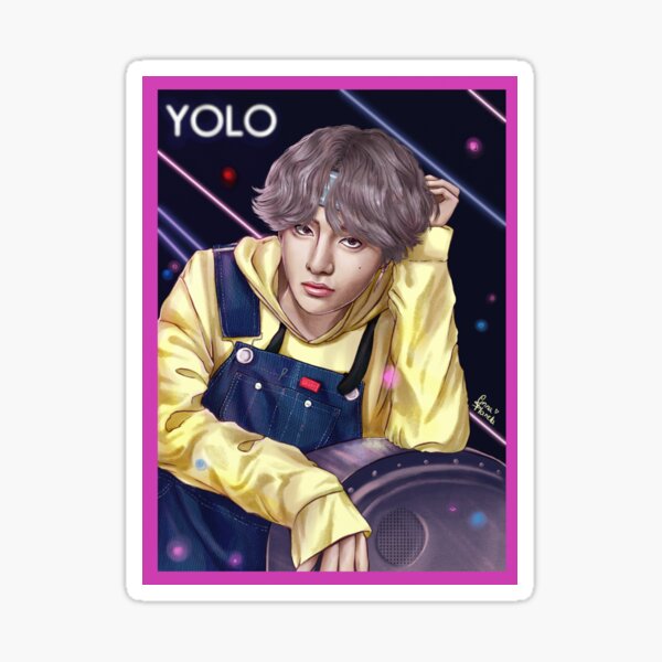 "BTS V [ YOLO - Go Go]" Sticker for Sale by Planet-Alhena | Redbubble